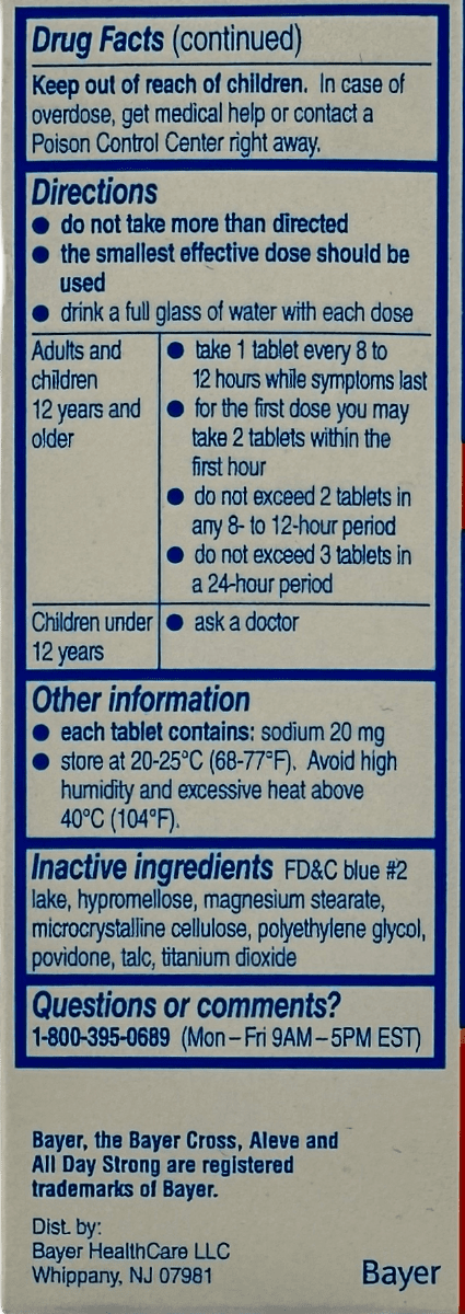 Aleve Back & Muscle Pain Relief - 90 Tablets