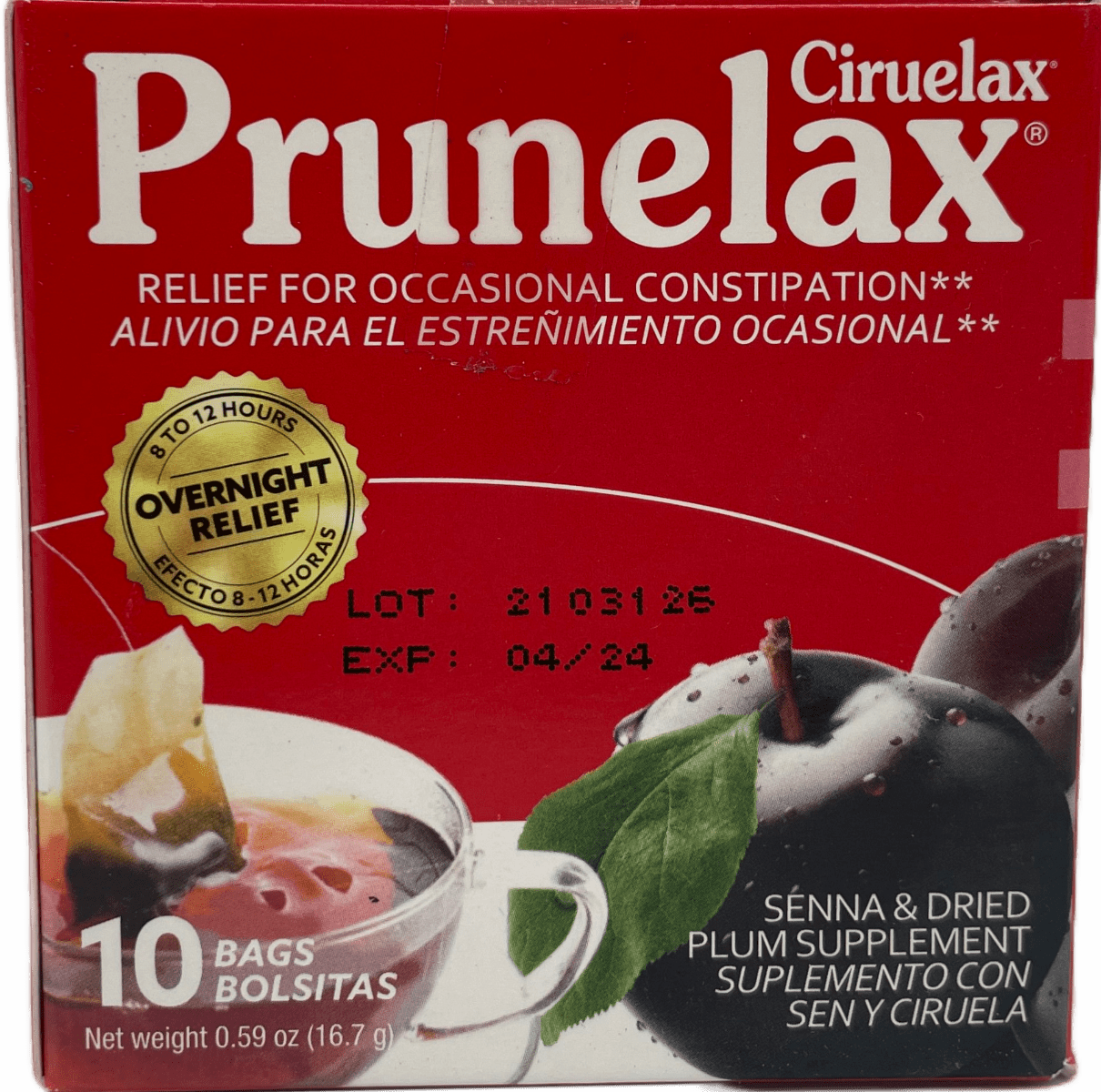 Ciruelax - Prunelax - Net Wt. 0.59 Oz. - 10 Bags