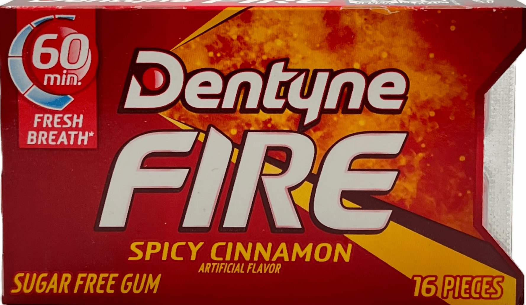 Dentyne Fire - Spicy Cinnamon Flavor - Sugar Free Gum - 16 Pieces