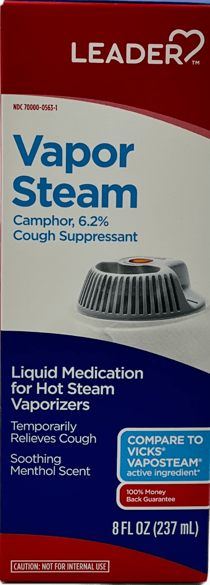 Leader Vapor Steam - Cough Suppressant - Camphor, 6.2% - 8 FL OZ (237 mL)