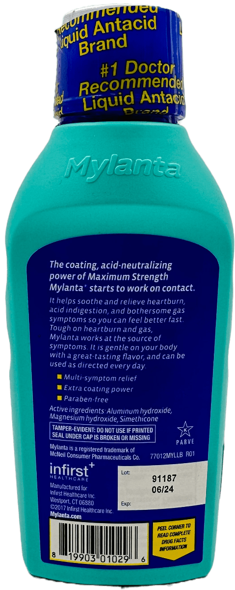 Mylanta – Maximum Strength Liquid Antacid + Anti-Gas – Vanilla Caramel ...