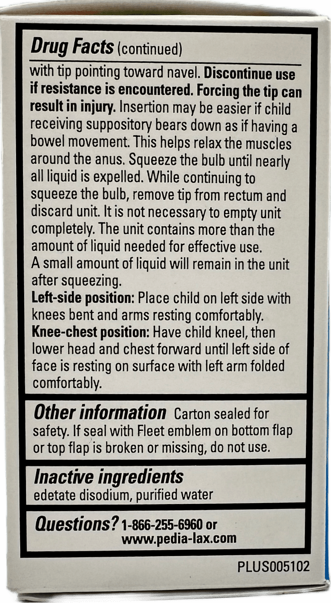 Pedia-Lax – Liquid Glycerin Laxative Suppositories For Kids – 6 Ct ...