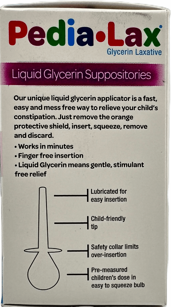 Pedia-Lax – Liquid Glycerin Laxative Suppositories For Kids – 6 Ct ...