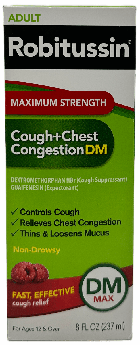 Robitussin Cough + Chest Congestion DM Syrup - Fast, Effective Cough ...