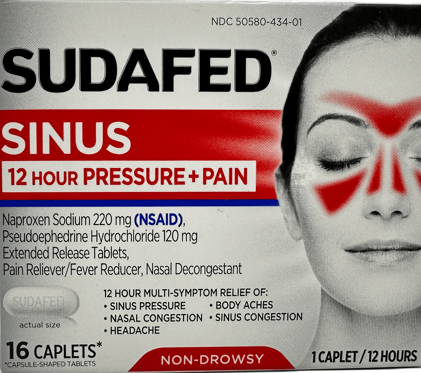 Sudafed Sinus 220 mg - 16 Caplets | Sinus Relief
