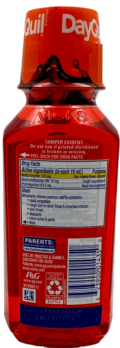 Vicks DayQuil Cold & Flu Syrup: 6-8 Hour Relief | 8 FL OZ