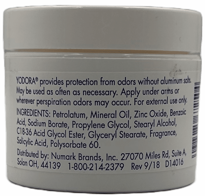 Yodora Deodorant Cream - Powder Scent 2 oz | Fresh & Safe